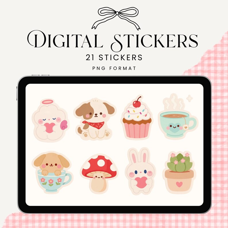 Cute Digital Sticker Sheet Adorable Animals Goodnotes Digital Stickers ...