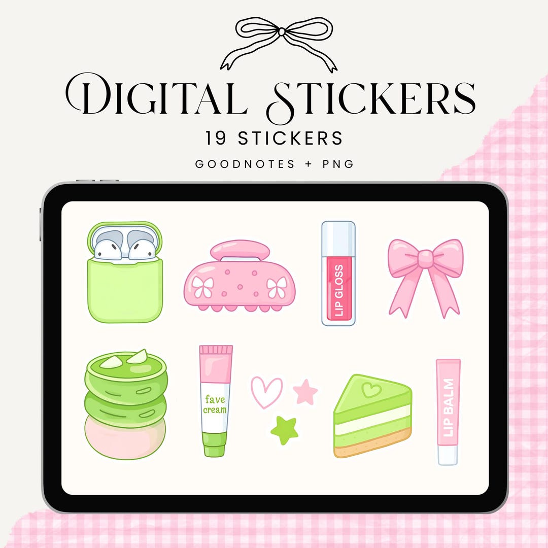 Aesthetic Matcha Digital Stickers Goodnotes Sticker Pack Pastel Digital ...
