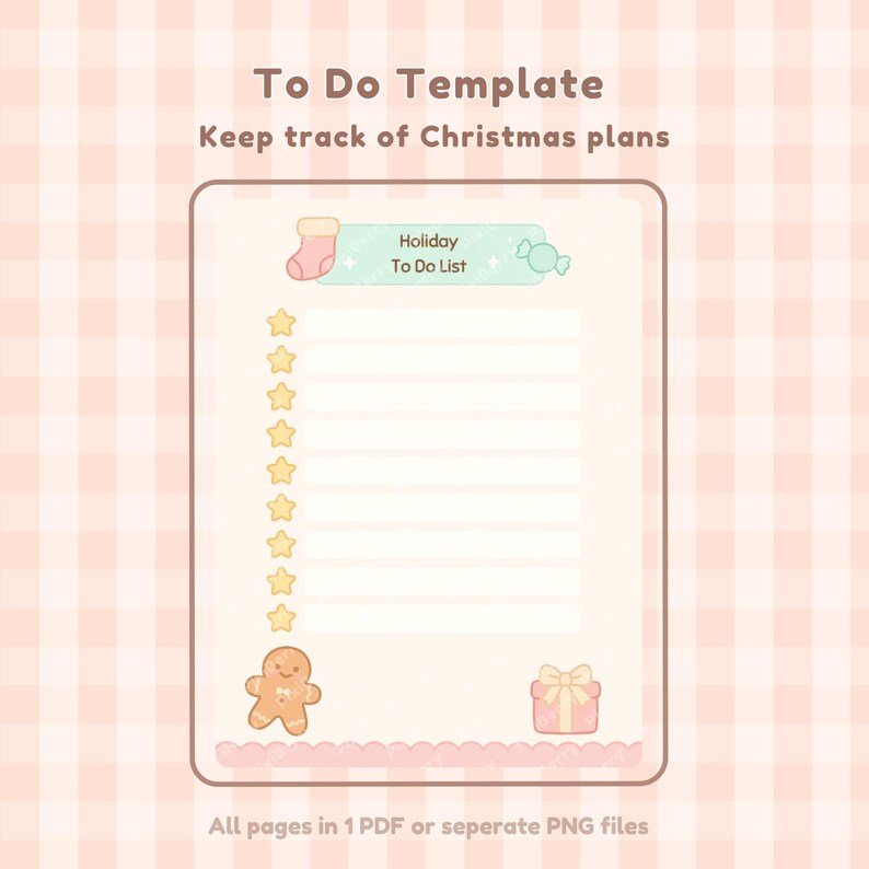Christmas Digital Planner Cute December Kawaii Holiday Planner for ...