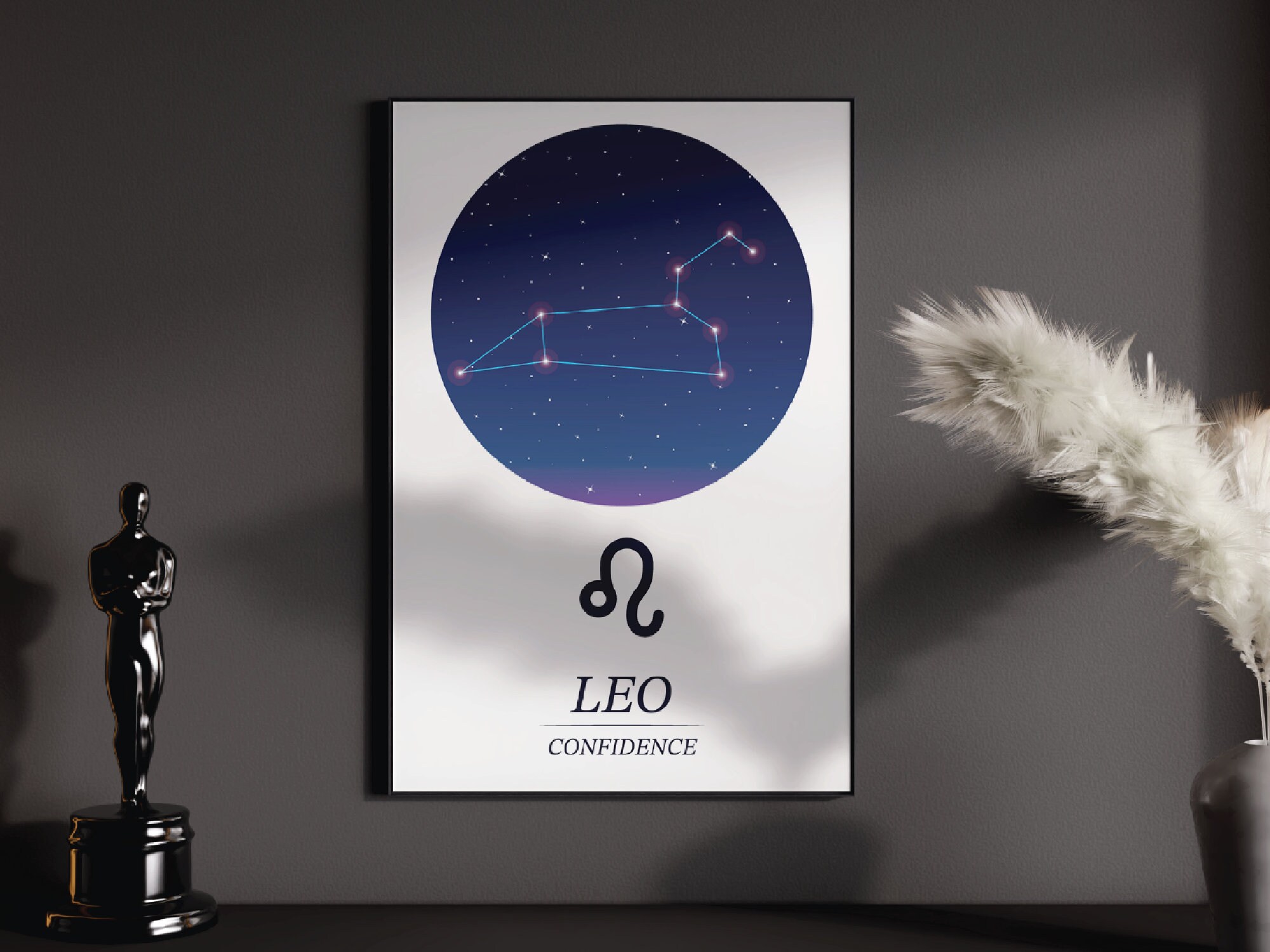Leo Zodiac Star Sign Digital Print Constellation Wall Art Bold Home ...