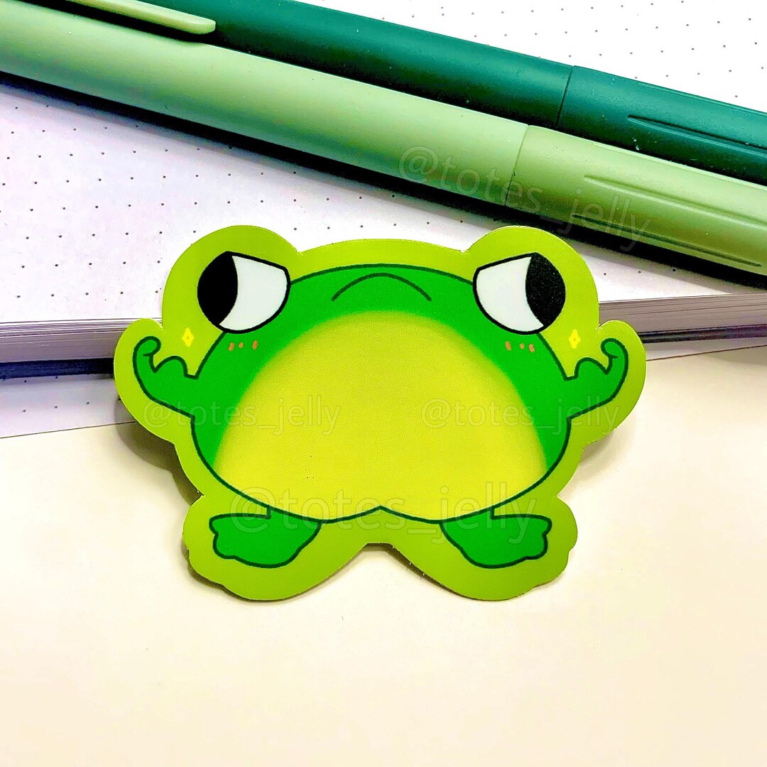 Buff Flexing Frog Die-cut Matte Sticker | Weatherproof and Dishwasher ...