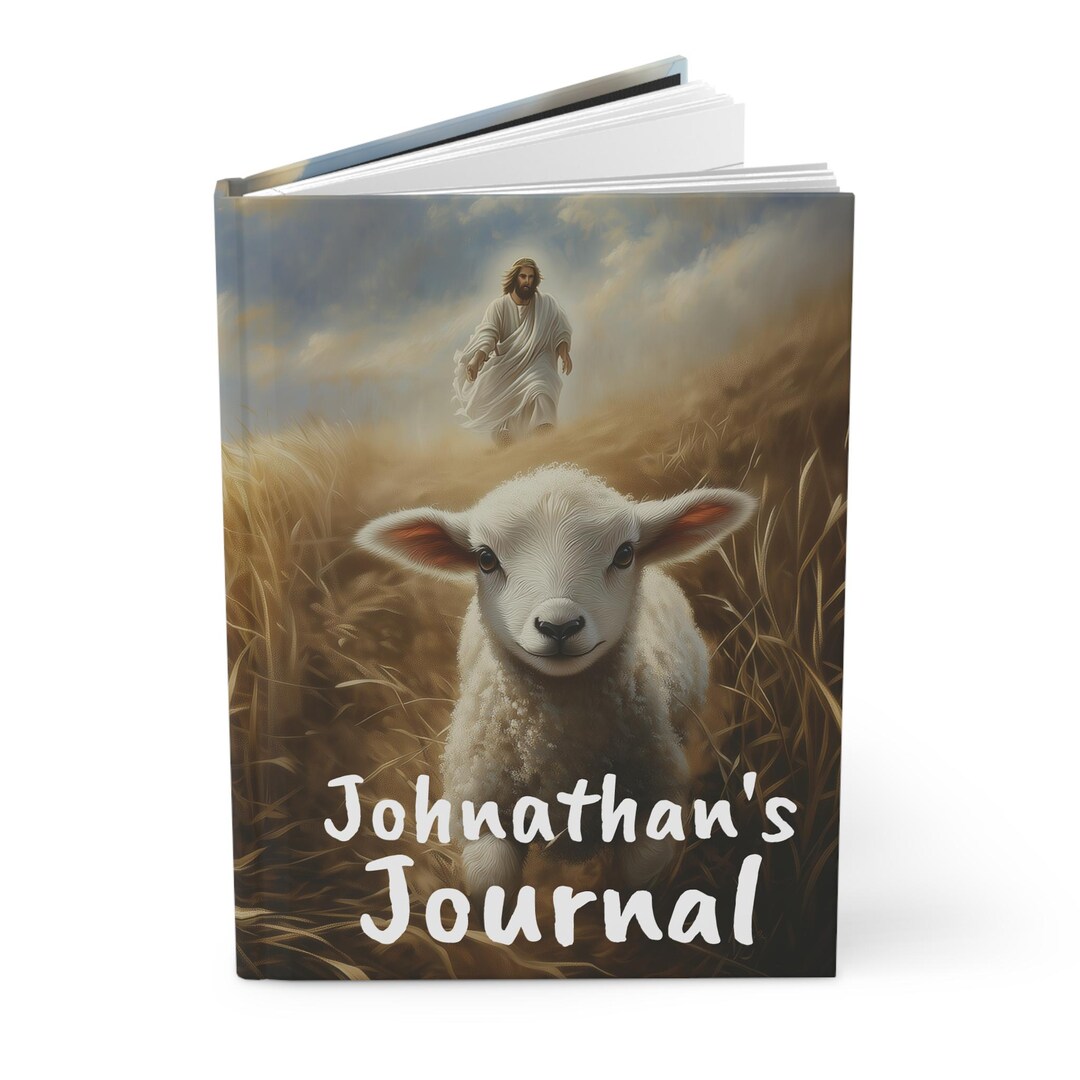 Personalized Journal With Jesus Christ and Lost Lamb Illustration ...