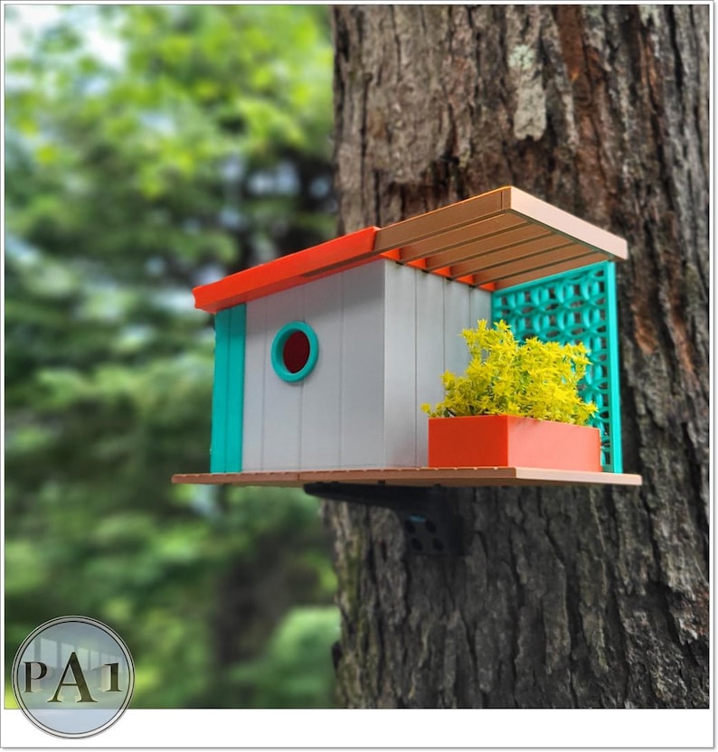 Mid Century Modern Birdhouse - Etsy