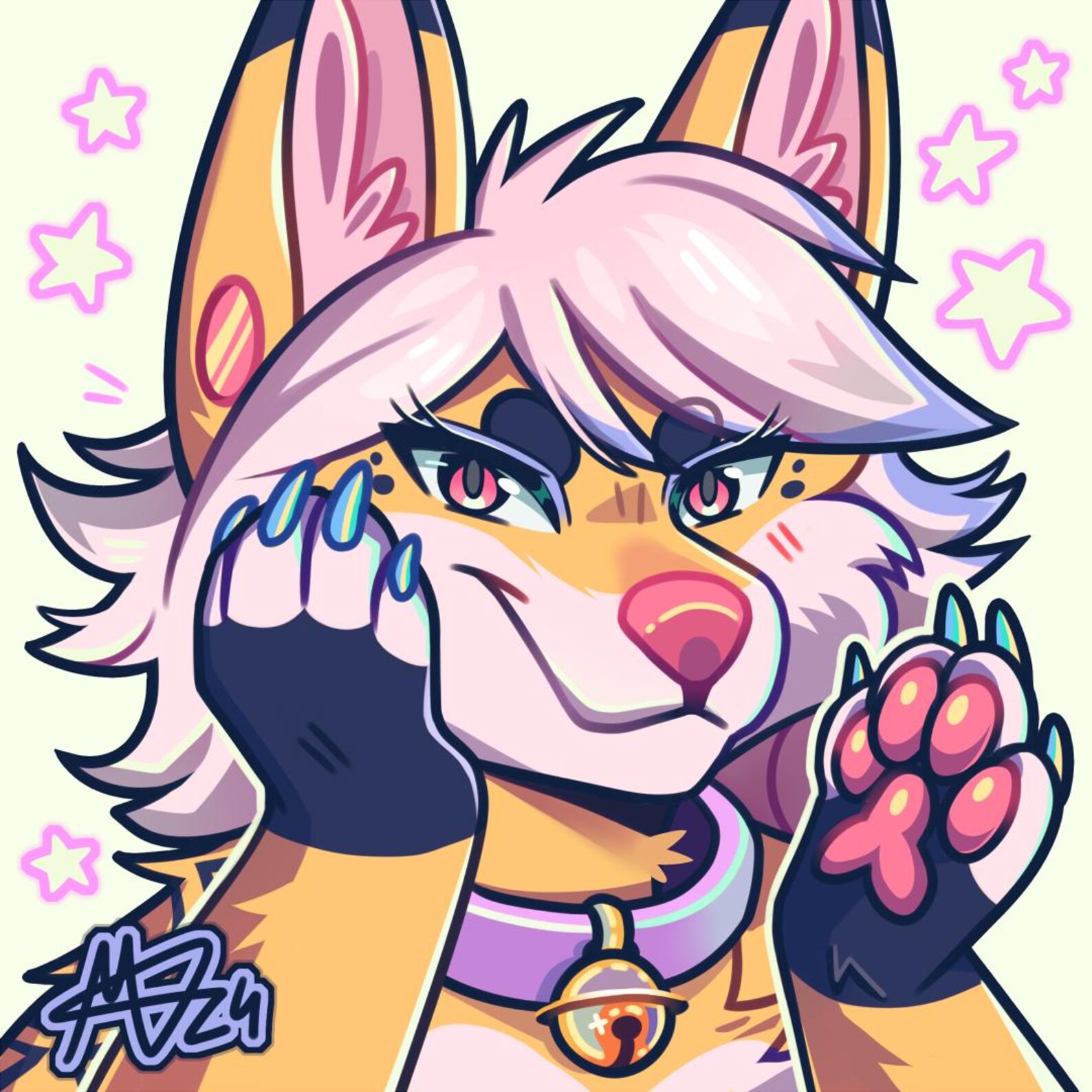 Icon | Furry | Feral | Avatar | Halfbody | Paws | Custom Avatar - Etsy