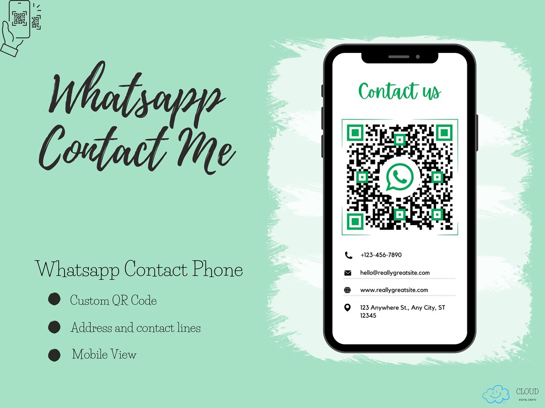 Whatsapp Contact Phone-with QR Code - Etsy