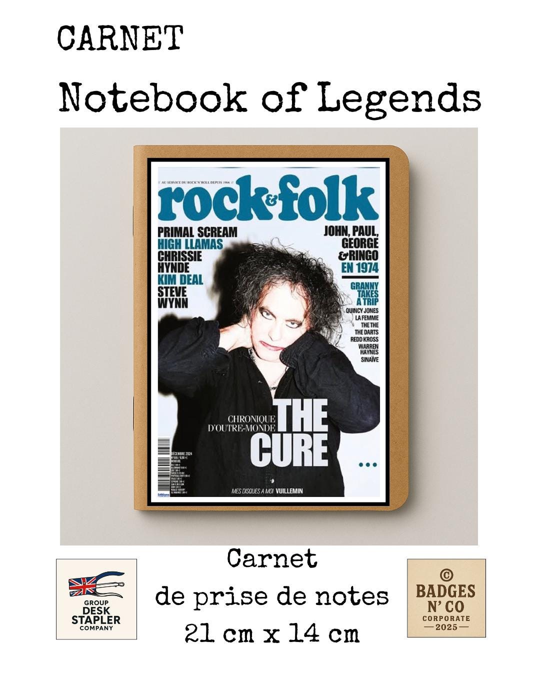 The Cure Notebook of Legends Collector's Notebook 21x14 Cm Rock & Folk ...