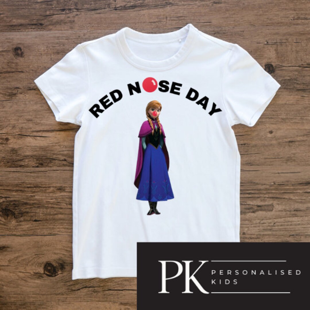 Anna Themed Red Nose Day Top, Kids Red Nose Day T-shirt, Red Nose Day, Anna T-shirt, Frozen Top ...