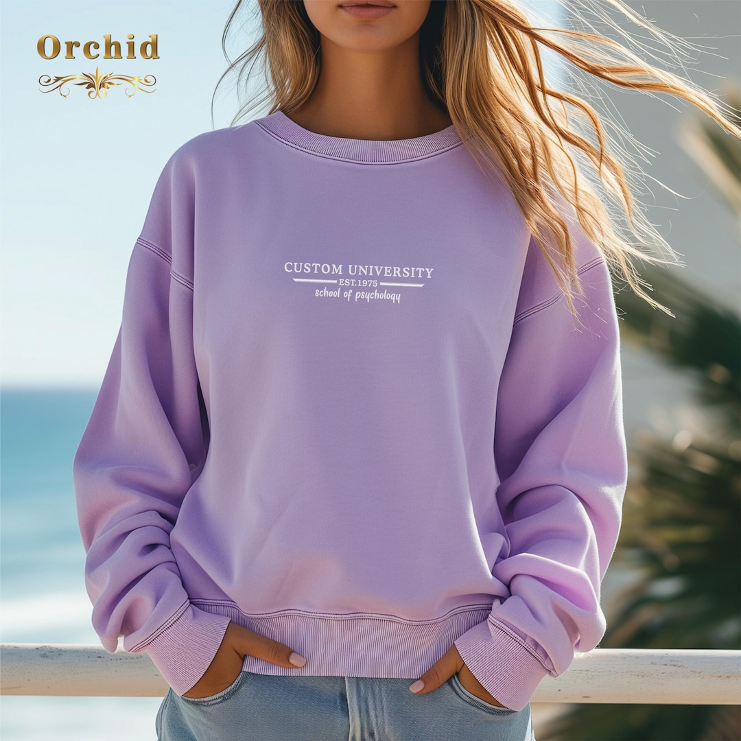 Embroidered Custom University Sweatshirt, Custom School Shirt ...