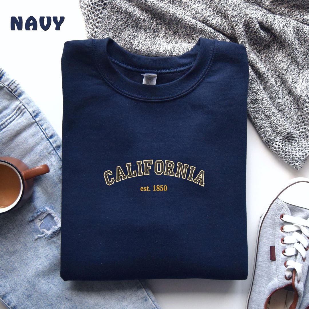 California Embroidered Sweatshirt, California Est. 1850 Sweatshirt ...