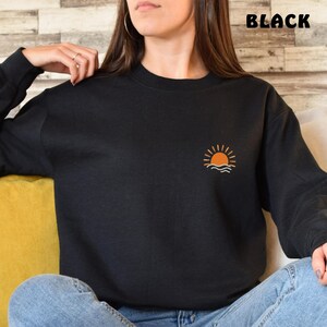 Sun Embroidered Pocket Summer Sweatshirt, Sunshine Sweatshirt, Sunset ...