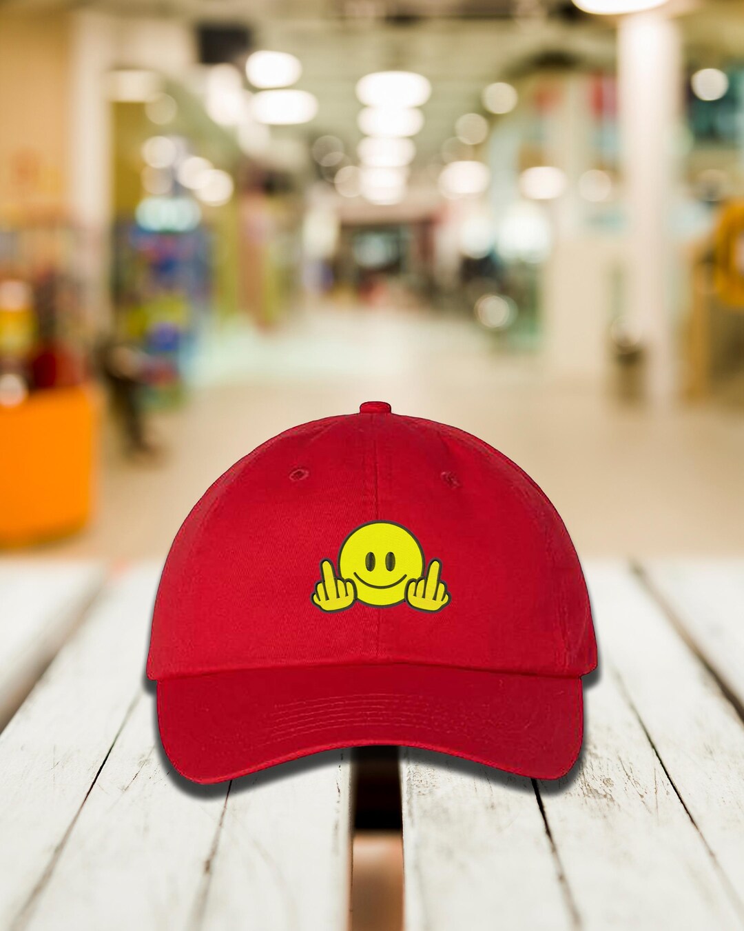 Embroidered Smiley Face Fingers Baseball Cap, Smiley Hat, Happy Face ...
