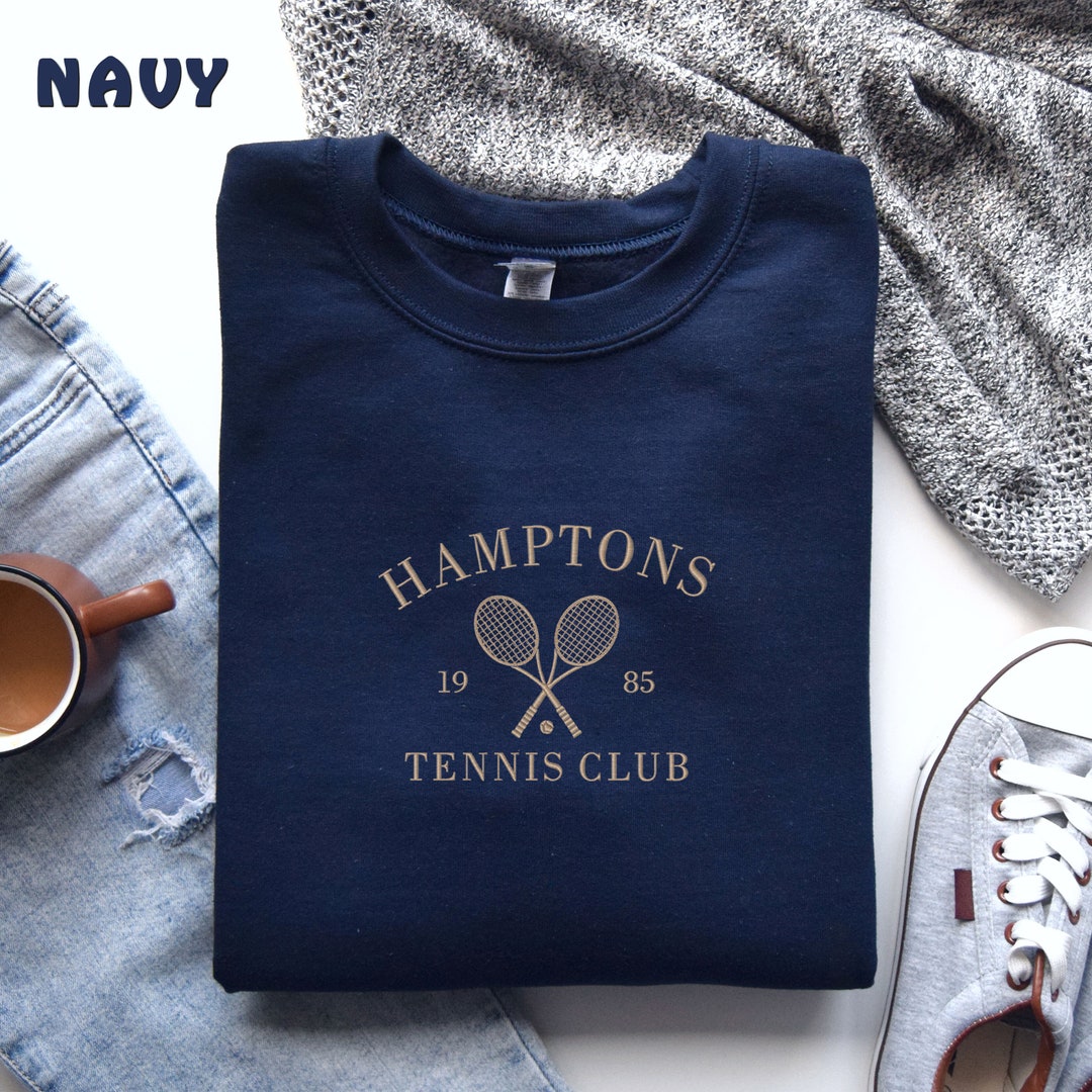 Hamptons Tennis Club Embroidered Sweatshirt, New York Gift, Hamptons ...