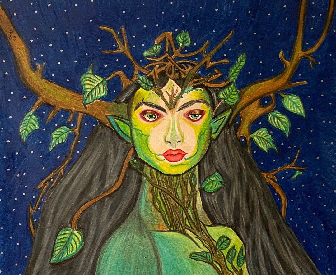 Dryad Under a Night Sky - Framed - Etsy