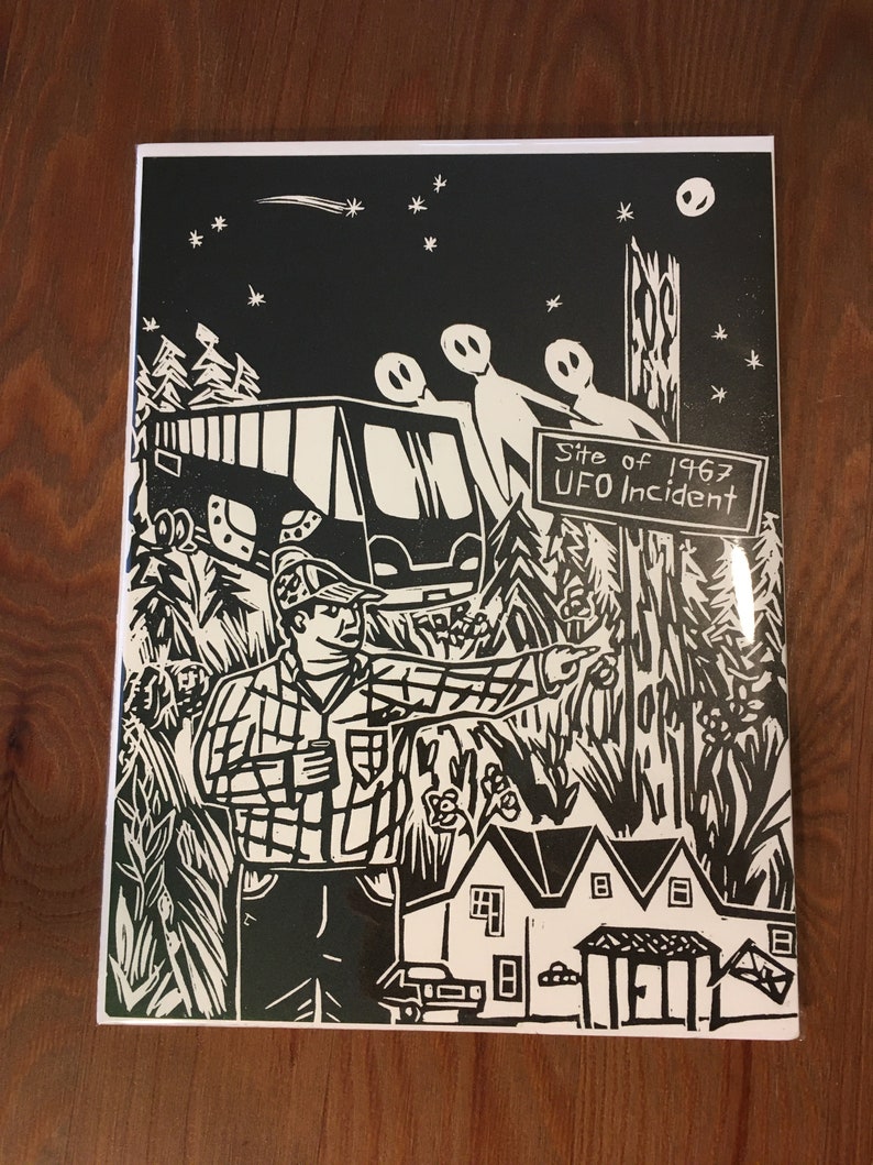 The Shag Harbour UFO Incident (50 Years Later) - Linocut - Etsy