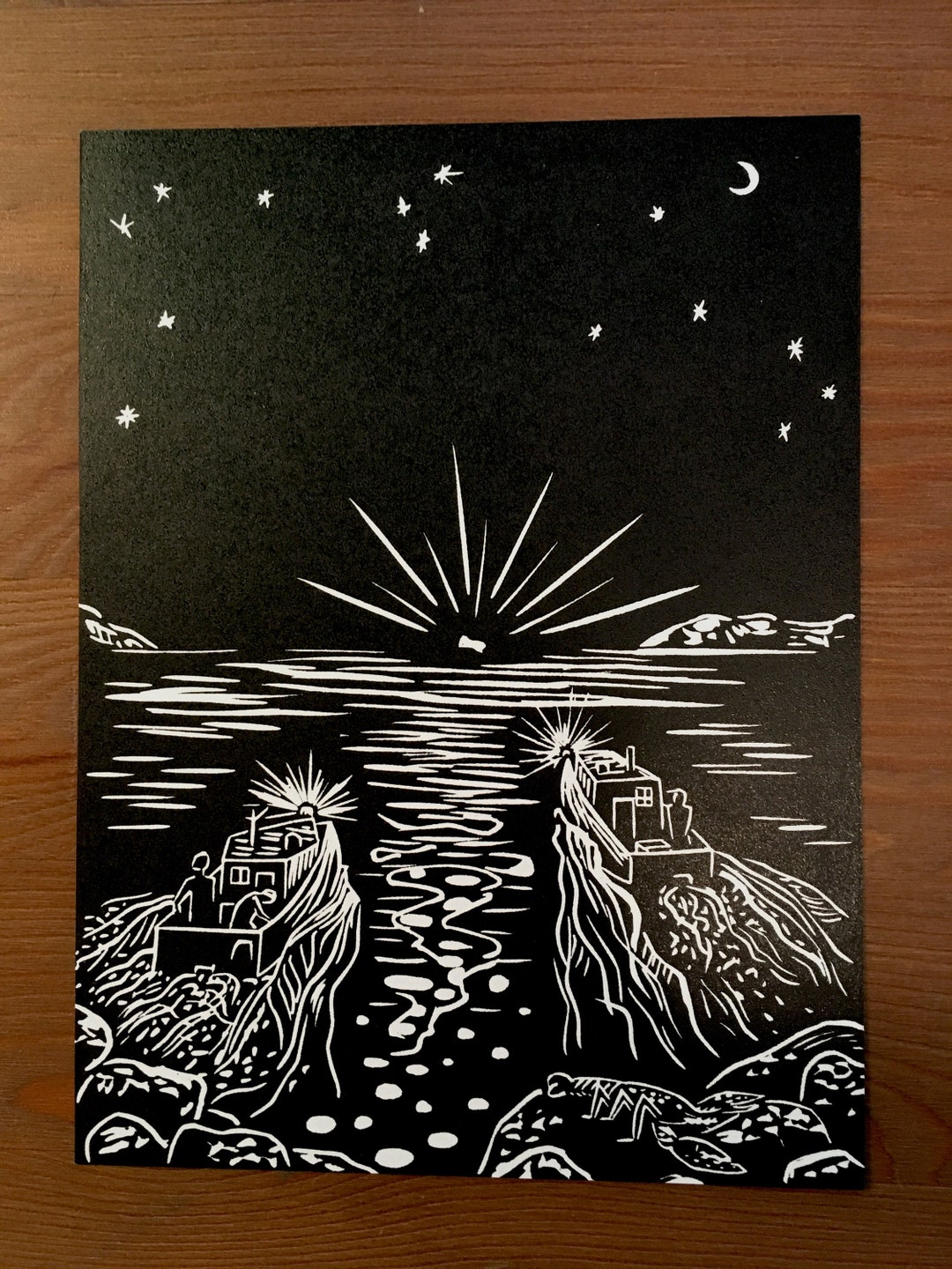 The Shag Harbour UFO Incident (the Encounter) - Linocut Print - Etsy