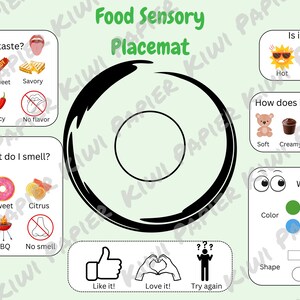 Food Sensory Placemat for Picky, Fussy or Selective Eaters! - Etsy