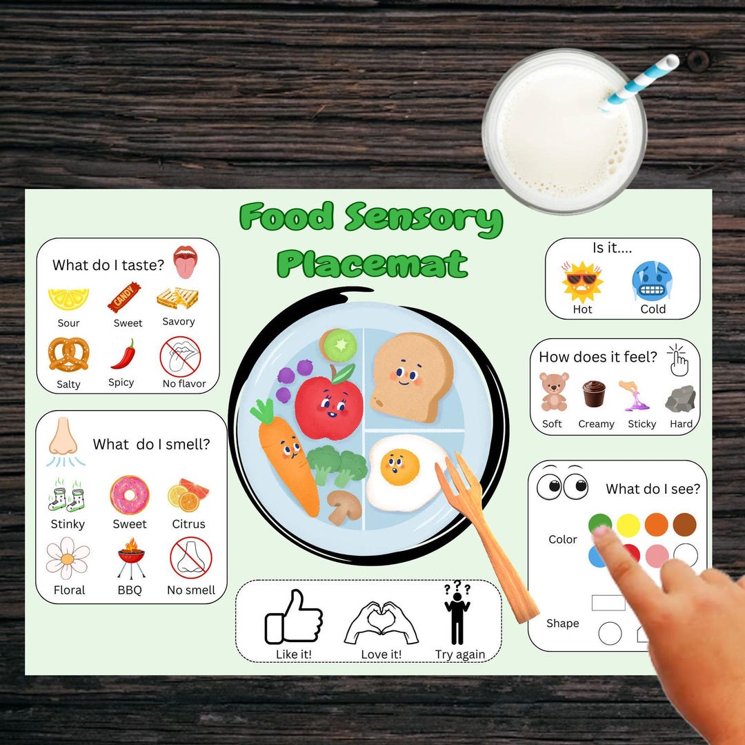 Food Sensory Placemat for Picky, Fussy or Selective Eaters! - Etsy