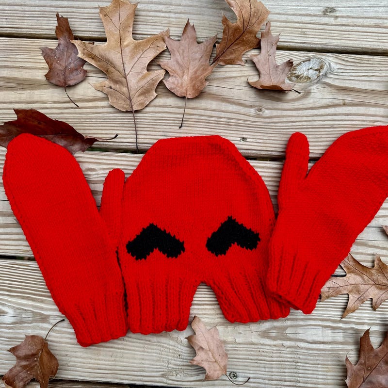 Red Mittens - Etsy