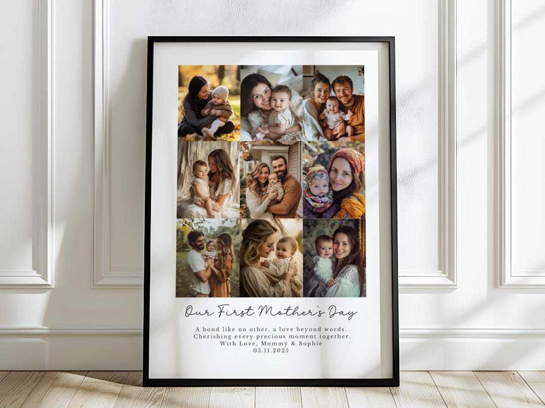 Personalized Mothers Day Photo Collage Frame Wall Art, Mothers Day Gift ...