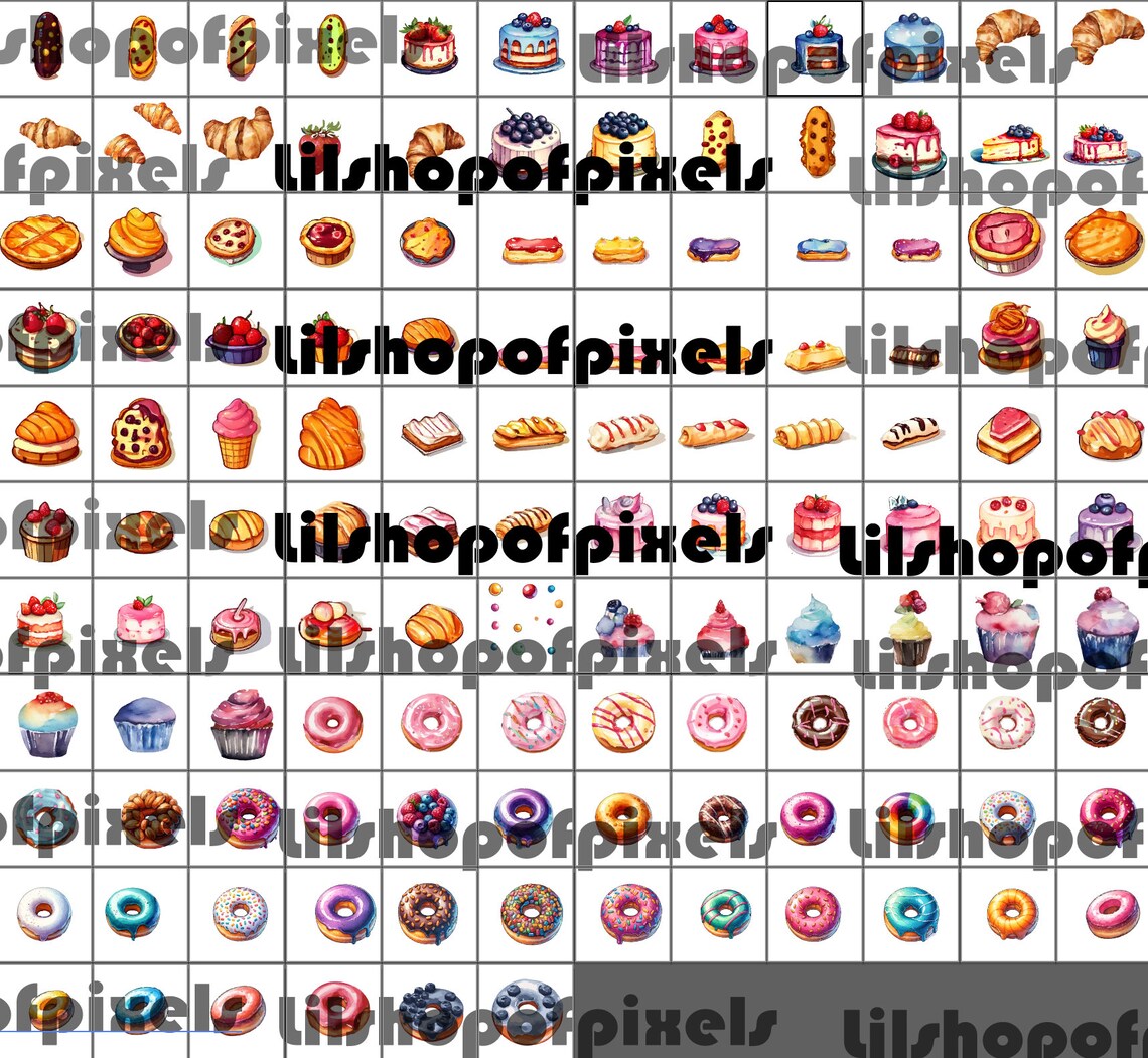 Watercolor Bakery Clipart Clipart Bakery Treats Bakery Clipart Bundle ...