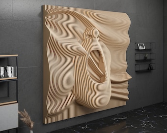 Parametric Logo Design Wavy Wooden Wall Decor and Interior Furniture 3D ...