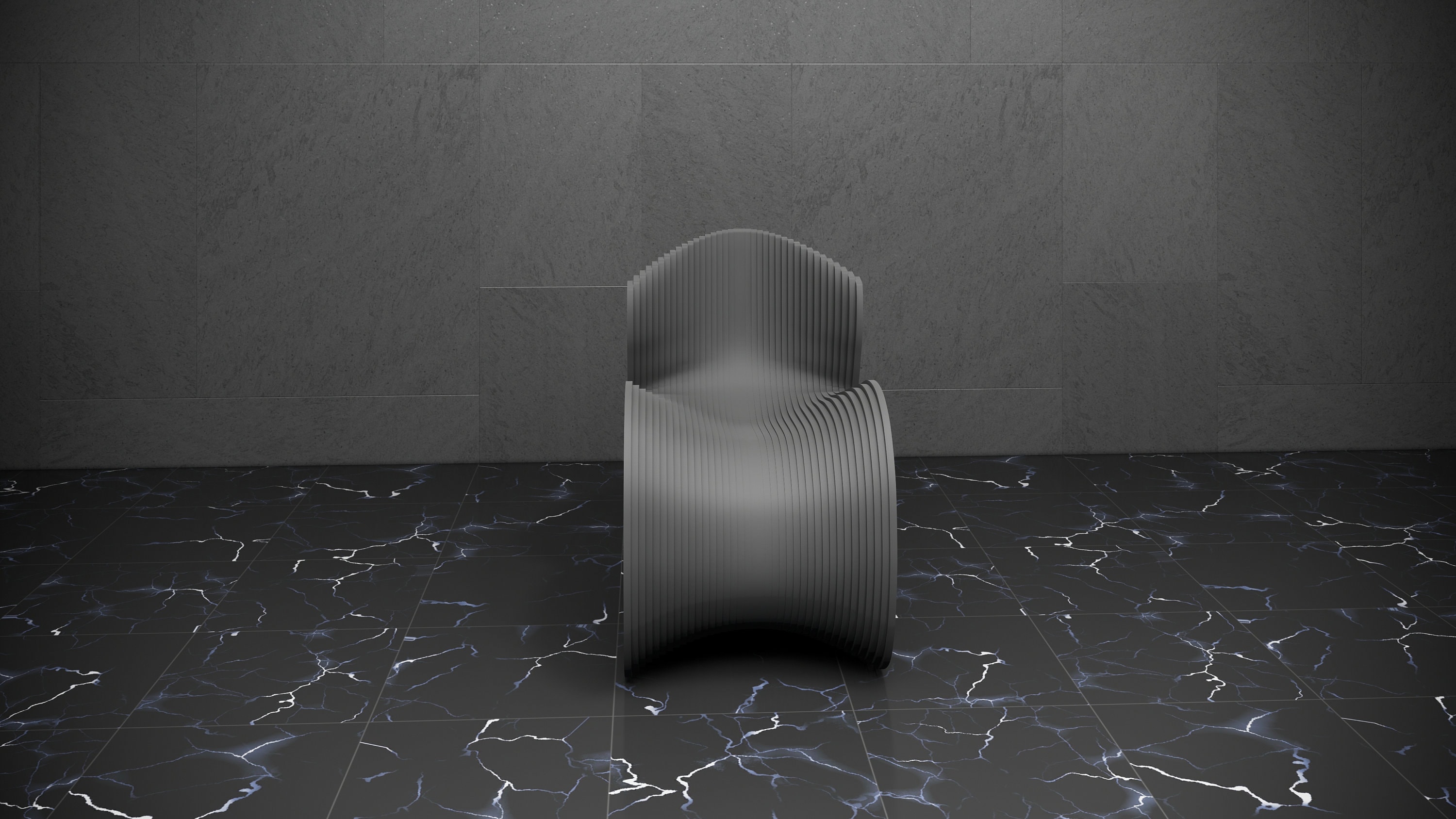 Parametric Design Wavy Wooden Art Chair Model Interior Modern Furniture ...