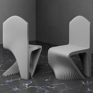 Parametric Design Wavy Wooden Art Chair Model - Interior Modern ...