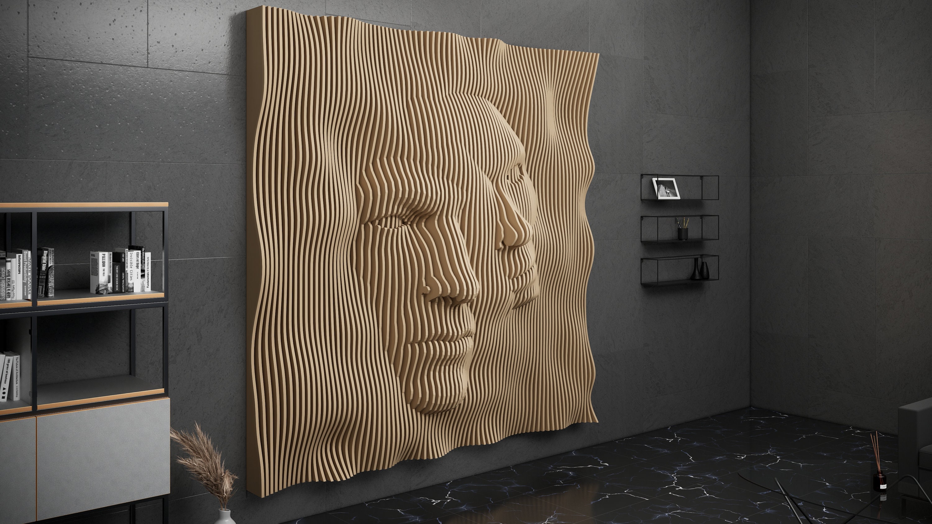 Parametric Wall Art Wavy Wooden Parametric Design and Modern Furniture ...