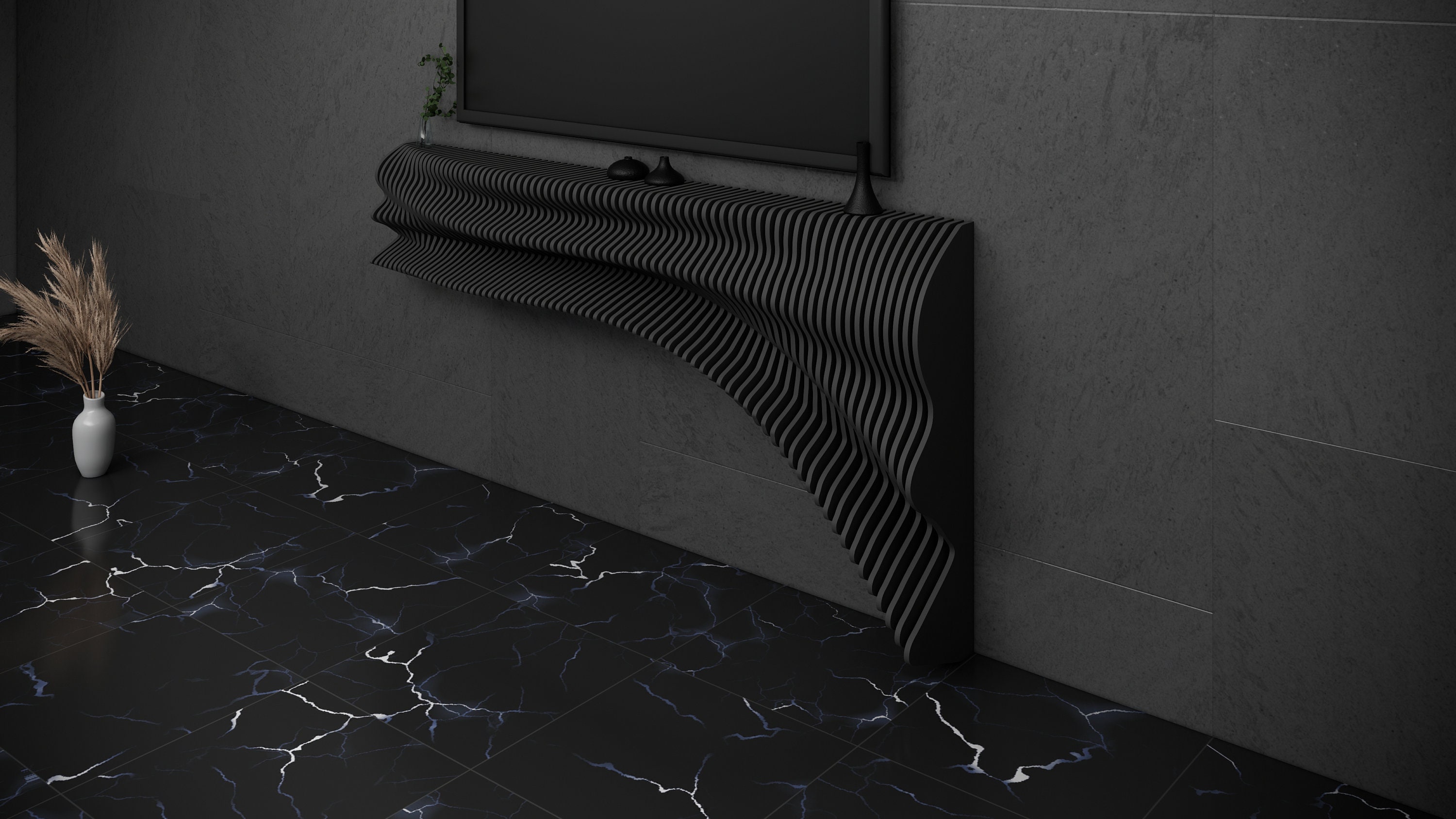 Parametric Shelf Unit Wavy Wooden Tv Unit Design & Architecture Art ...