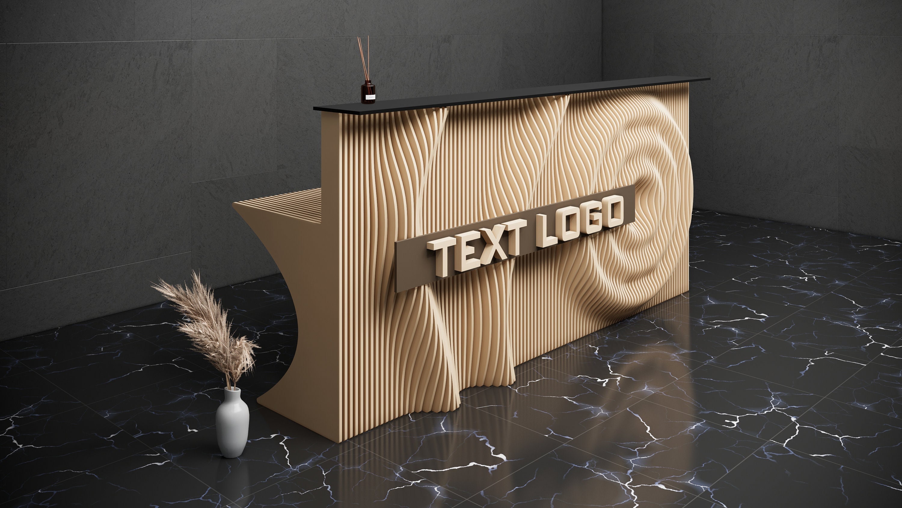 Parametric Logo Design Wavy Wooden Parametric Office Desk and Interior ...