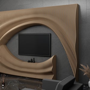Parametric Art Wavy Wooden Panel and Modern TV Unit Design - CNC Router ...