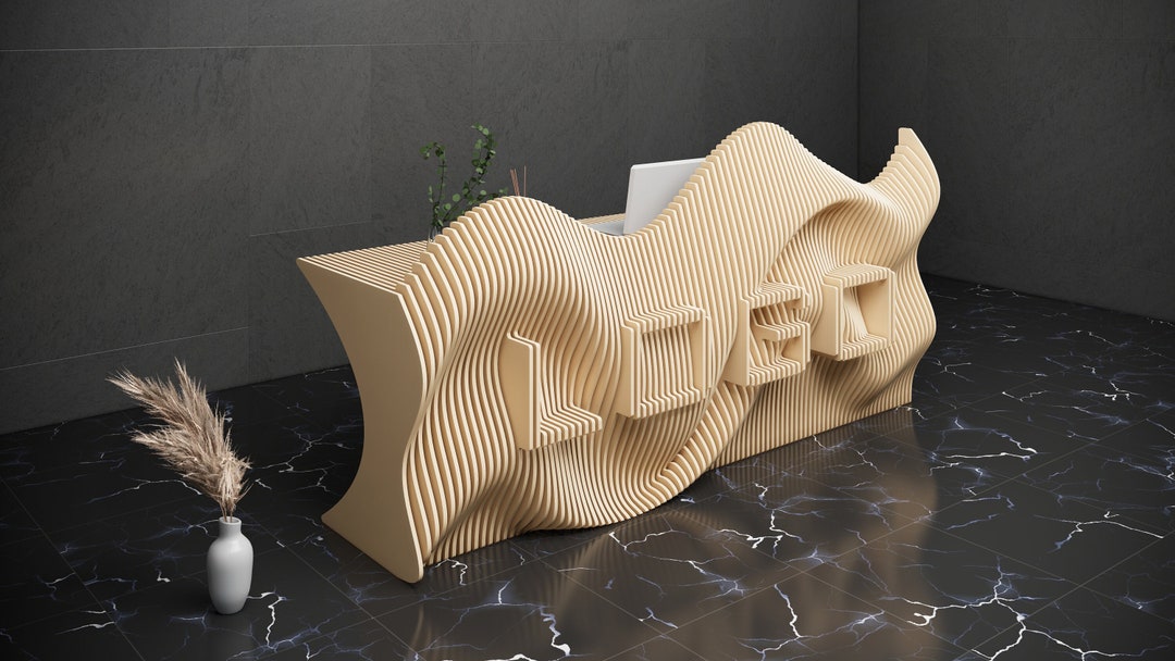 Parametric Logo Design Wavy Wooden Parametric Office Desk and Interior ...