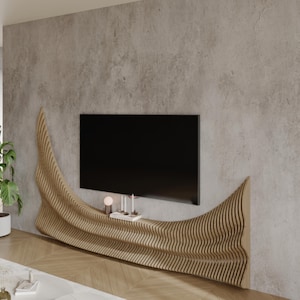 Parametric Shelf Unit Wavy Wooden Tv Unit Design & Architecture Art ...