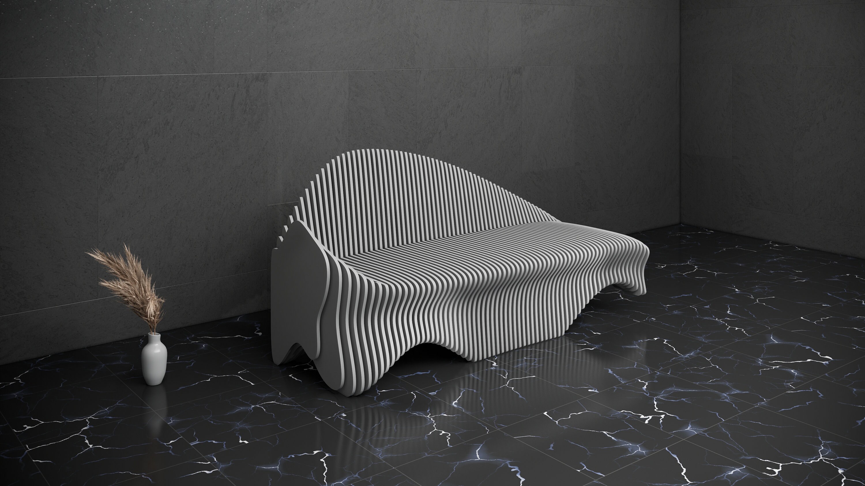 Parametric Sofa Design Wooden Modern Office Furniture 3D Craft - CNC ...