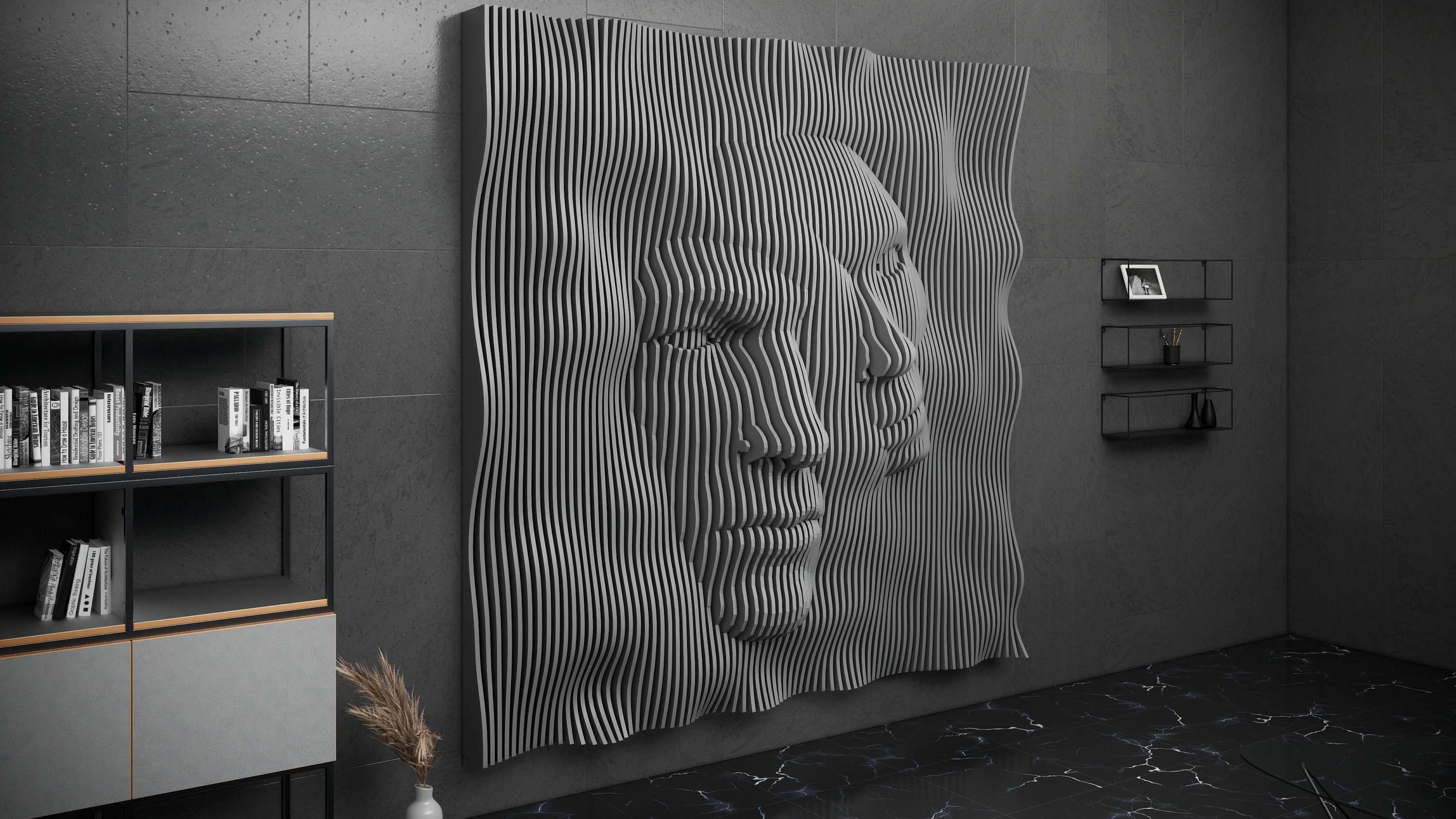 Parametric Wall Art Wavy Wooden Parametric Design and Modern Furniture ...