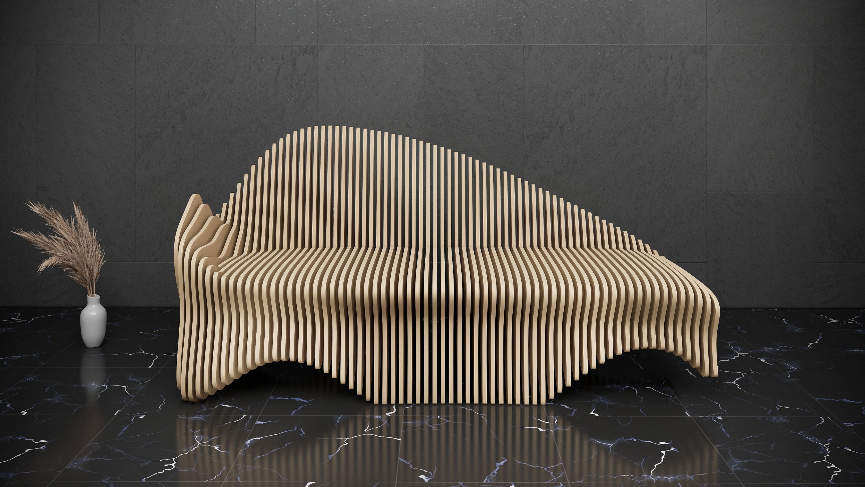 Parametric Sofa Design Wooden Modern Office Furniture 3D Craft - CNC Router Cutting Machine File ...