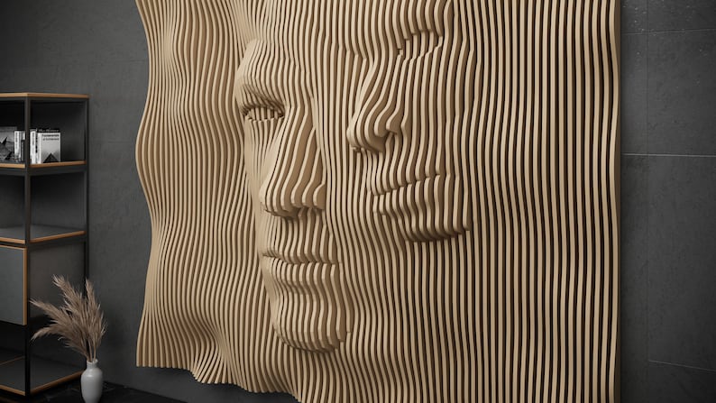 Parametric Wall Art Wavy Wooden Parametric Design and Modern Furniture ...