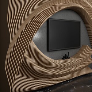 Parametric Art Wavy Wooden Panel and Modern TV Unit Design - CNC Router ...