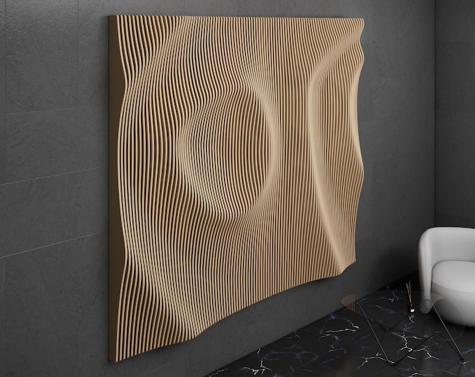 Parametric Art Wooden · Wavy Wooden Wall Decor · 3D Print CNC Router ...