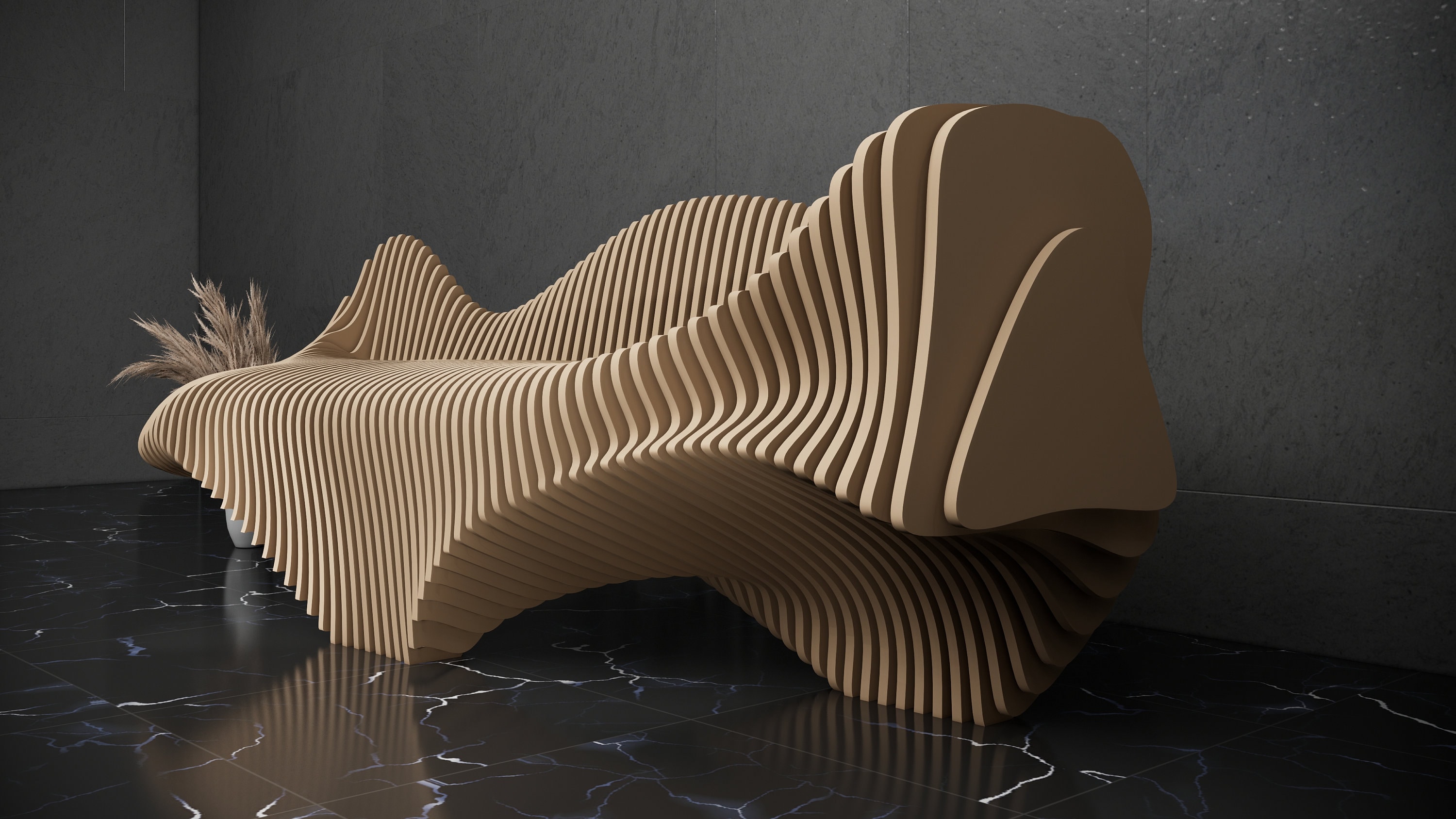 Parametric Sofa Design Wavy Wooden Modern Furniture 3D Art CNC Router Cutting Machine File - Etsy