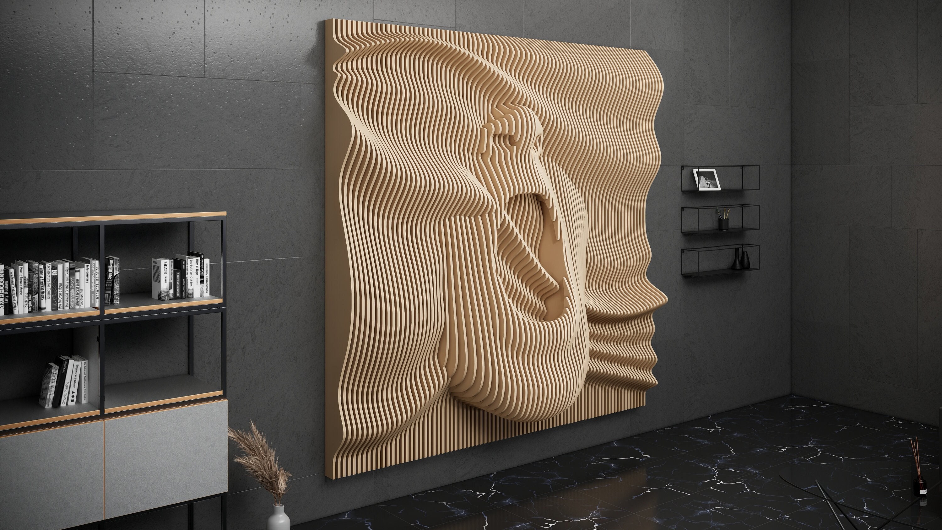 Parametric Art Wooden Wavy Wooden Wall Decor 3D Print CNC Router ...