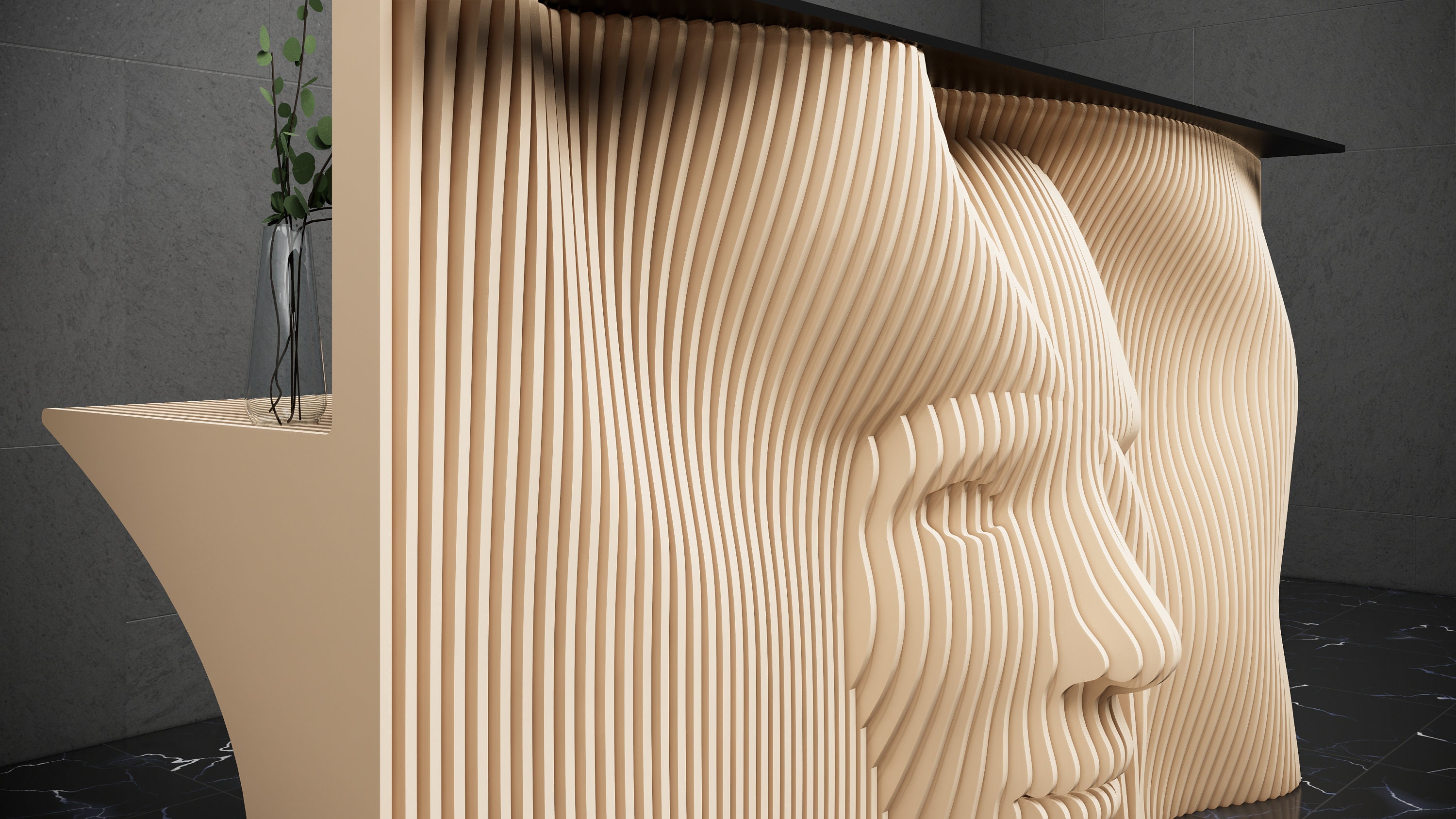 Parametric Art Wooden Wavy Wooden Furniture 3D Print CNC Router Cutting ...