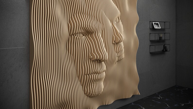 Parametric Wall Art Wavy Wooden Parametric Design and Modern Furniture ...
