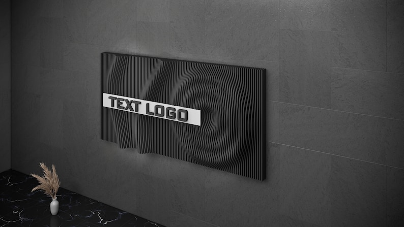 Parametric Logo Design Wavy Wooden Wall Decor and Interior Furniture 3D ...