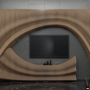 Parametric Art Wavy Wooden Panel and Modern TV Unit Design - CNC Router ...