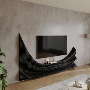 Parametric Shelf Unit Wavy Wooden Tv Unit Design & Architecture Art ...