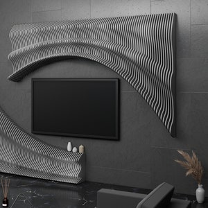 Parametric Wavy Wooden Tv Unit Shelf Tv Panel Design, Parametric ...