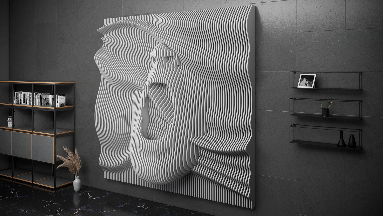 Parametric Art Wooden Wavy Wooden Wall Decor 3D Print CNC Router ...