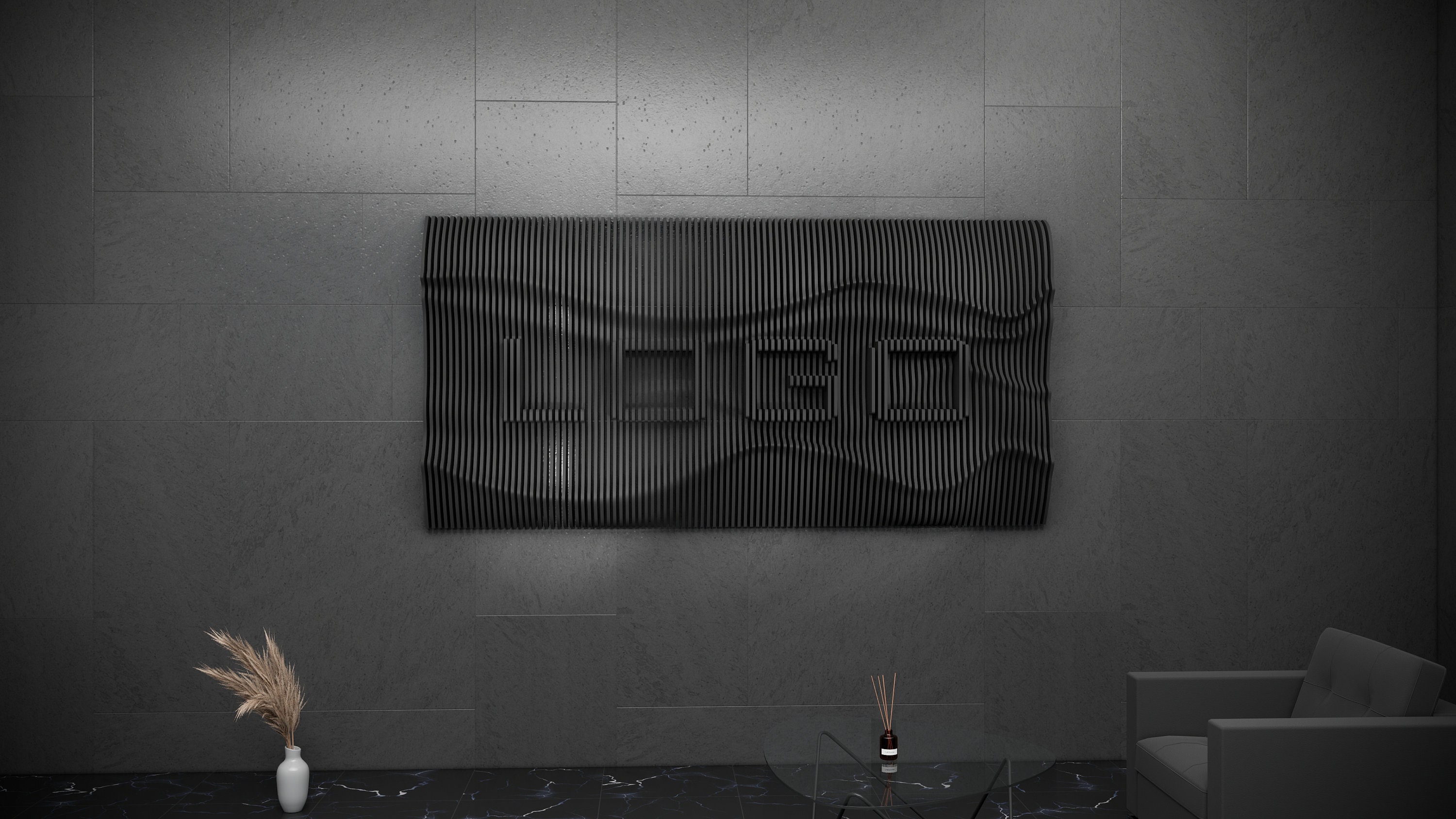 Parametric Logo Design Wavy Wooden Wall Decor and Interior Furniture ...