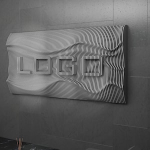 Parametric Logo Design Wavy Wooden Wall Decor and Interior Furniture ...